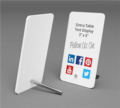 Acrylic and Sintra Table Tent Displays