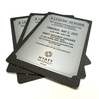 Metal Invitation Cards, VIP Cards, Plaques