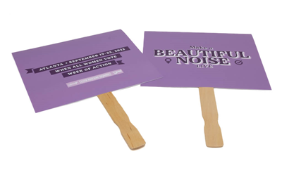 HandySign, Hand-Held Signage, Picket Sign, Auction Paddle, Hand Held Sign